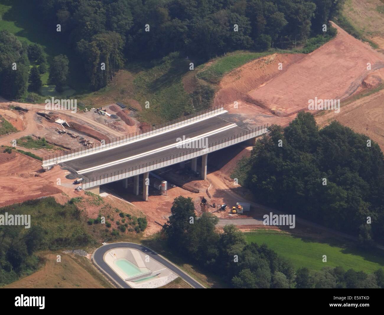 Aerial view of motorway A44 in Hesse - Germany - July 2014 Stock Photo ...