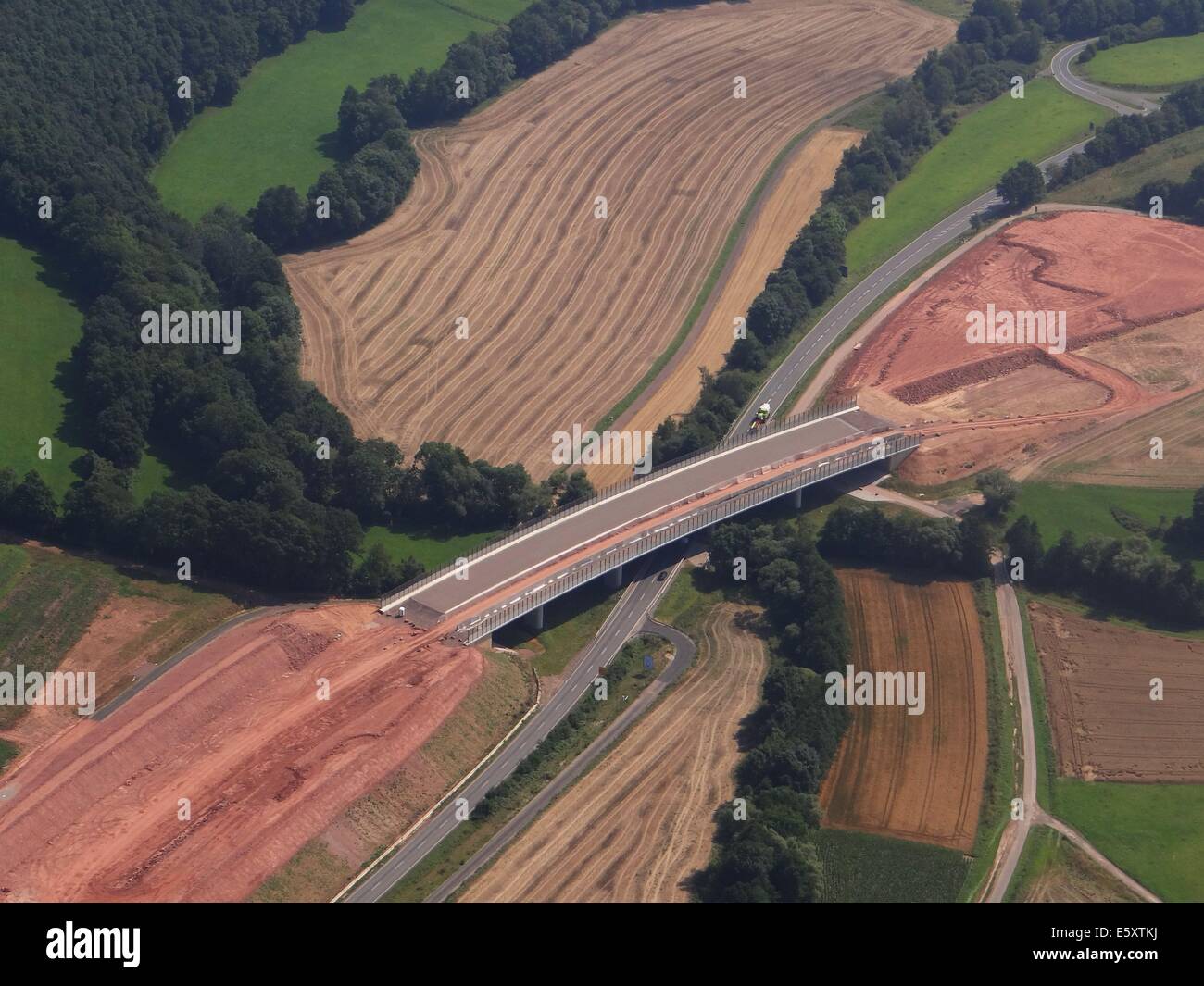 Aerial view of motorway A44 in Hesse - Germany - July 2014 Stock Photo ...