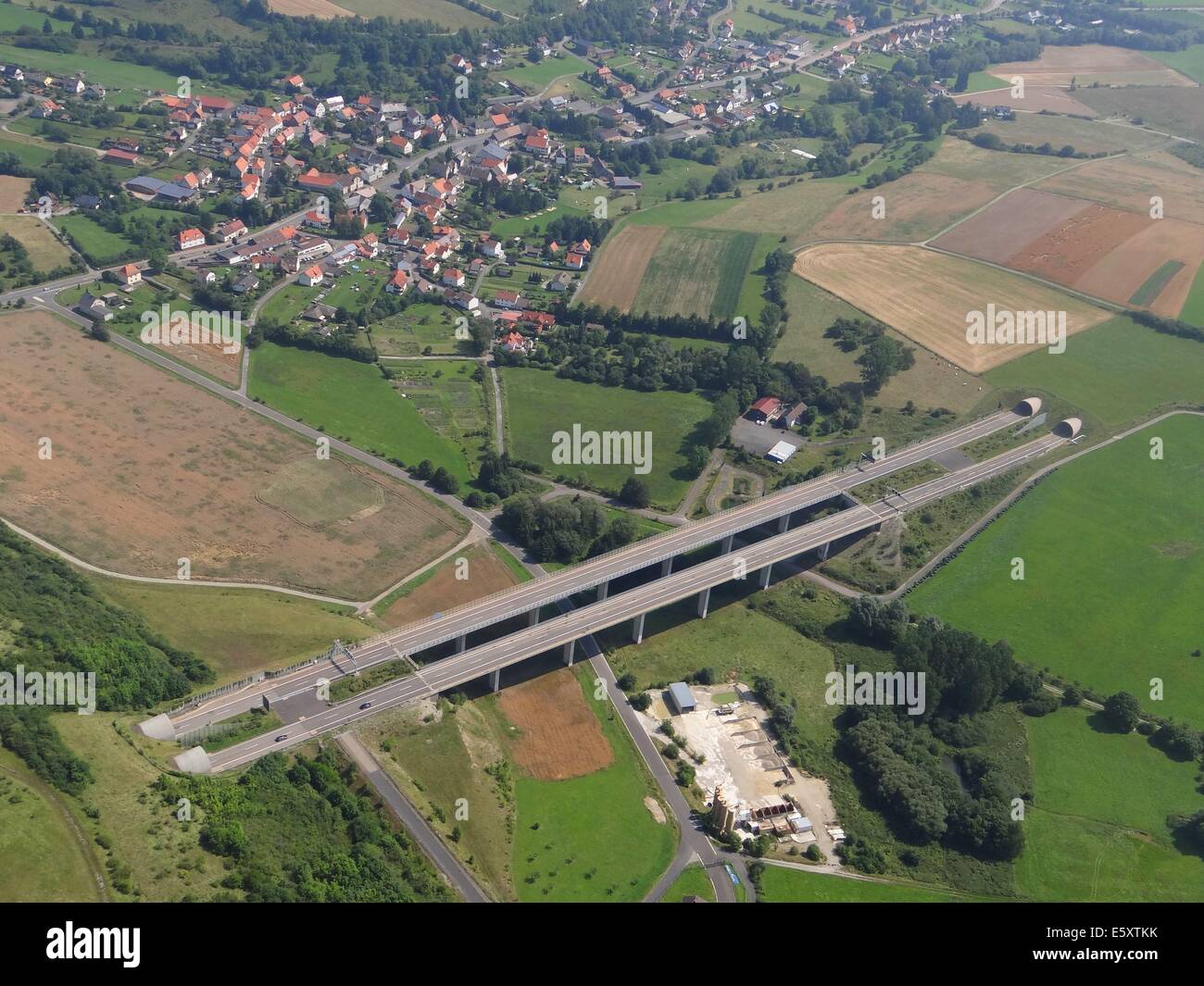 Aerial view of motorway A44 in Hesse - Germany - July 2014 Stock Photo ...