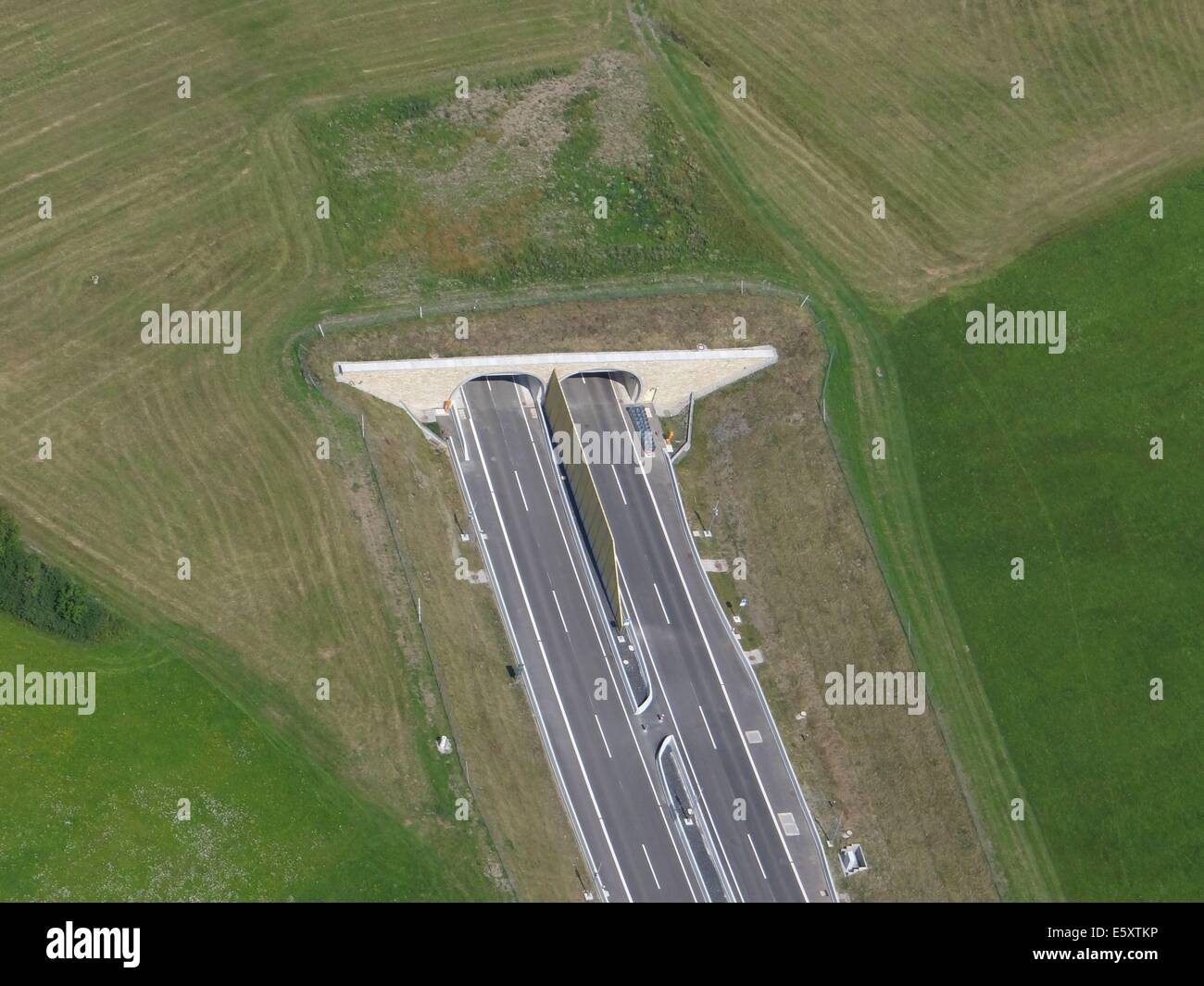 Aerial view of motorway A44 in Hesse - Germany - July 2014 Stock Photo ...