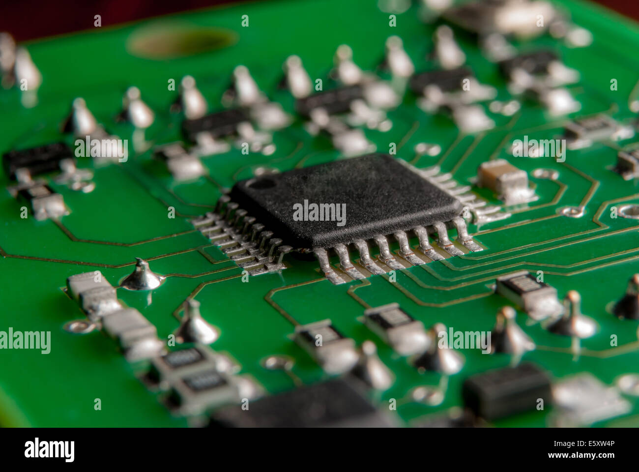 Computer printed circuits closeup photography Stock Photo - Alamy