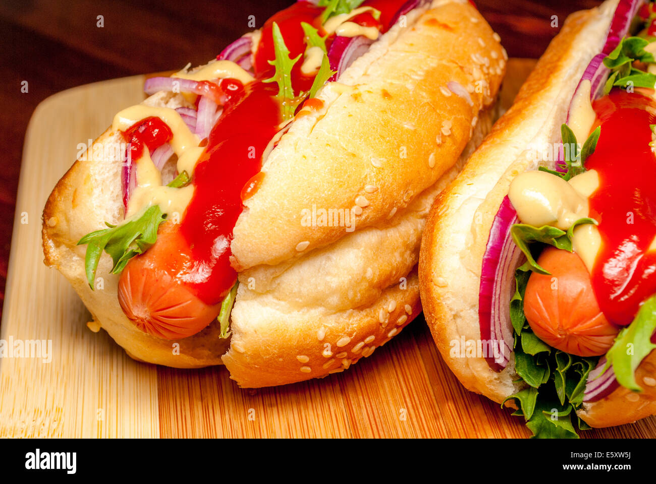 Hot dog with ketchup hi-res stock photography and images - Alamy