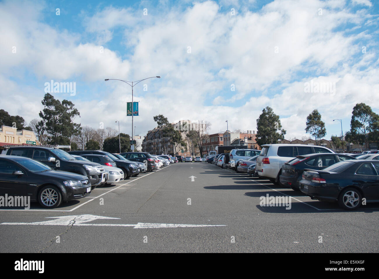 Parked cars in a parking lot Stock Photo - Alamy