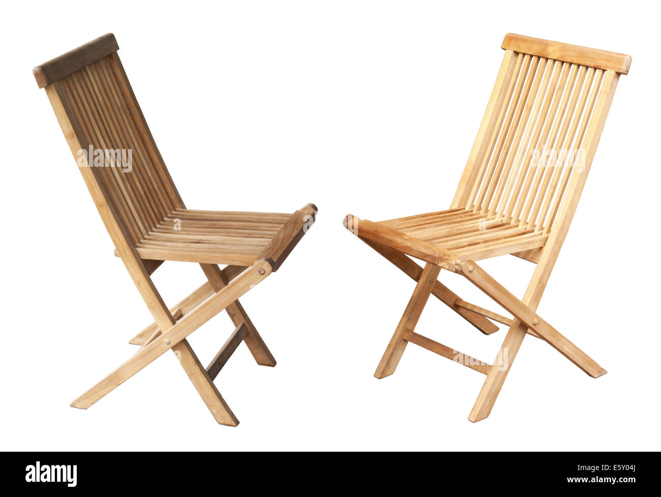 two wooden chairs isolated on a white background Stock Photo - Alamy
