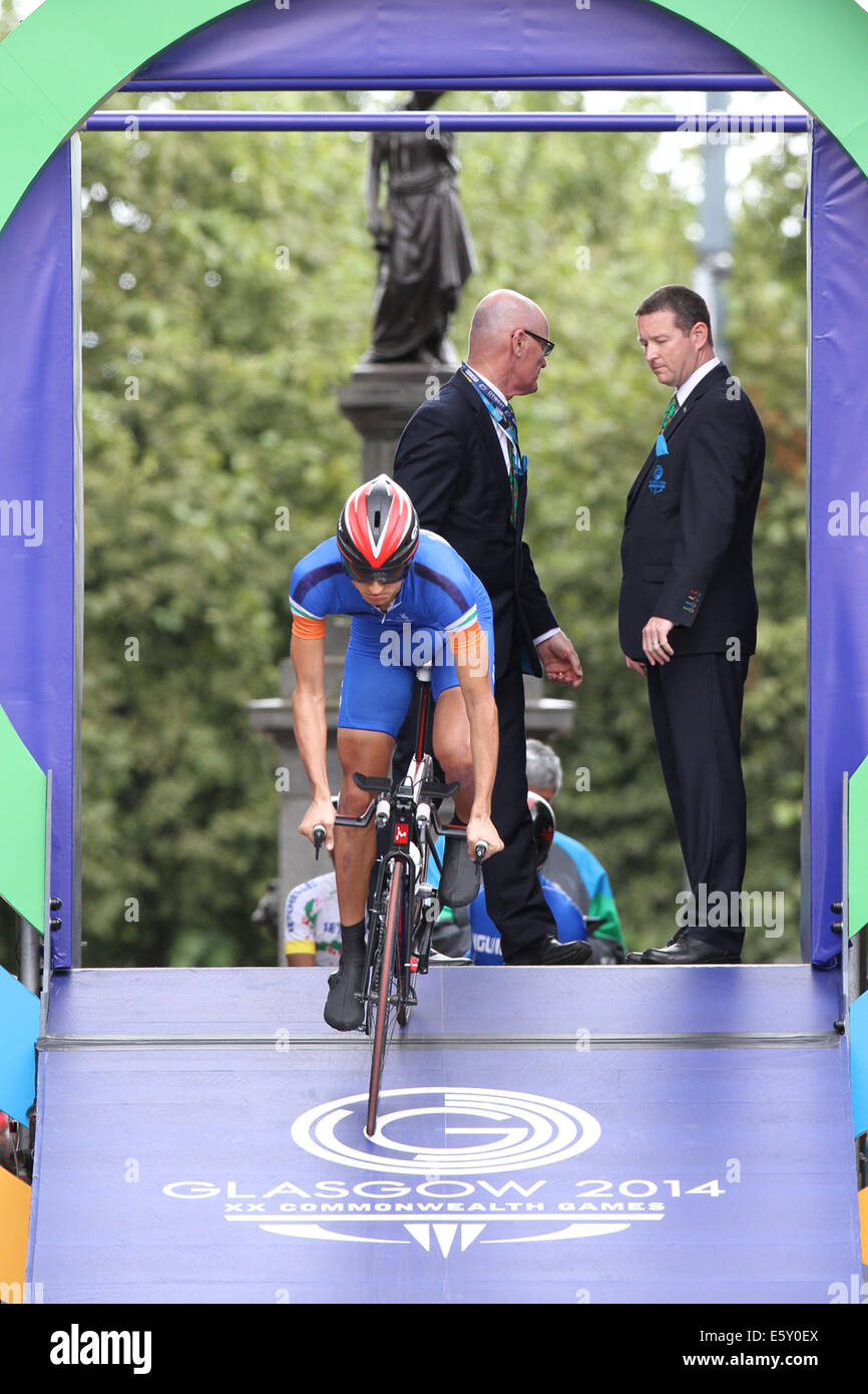 Arvind Panwar of India in the Cycling Time Trial at the 2014 ...
