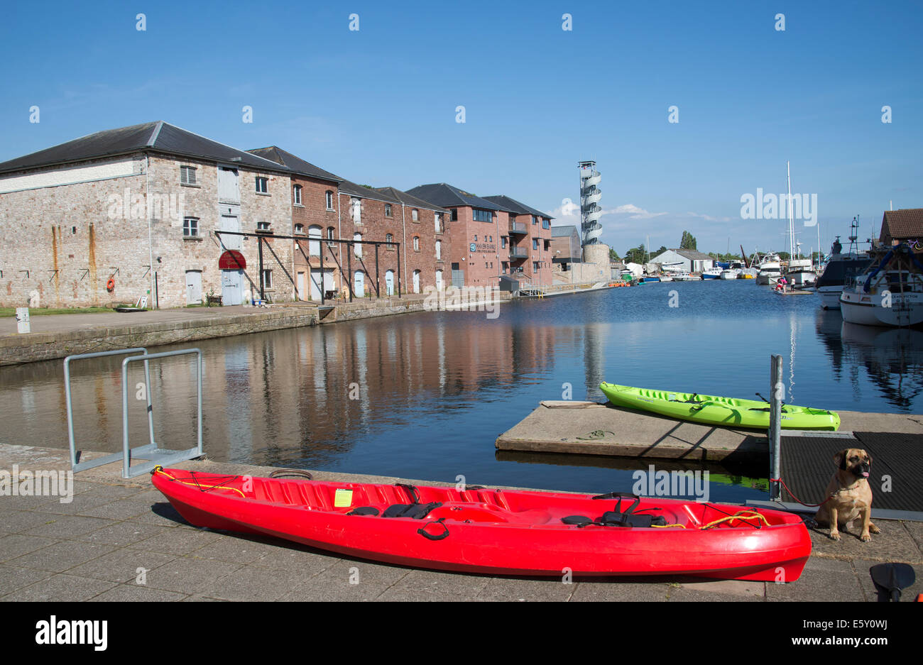 Boats for rent at Canal Basin on the Quayside development Exeter Devon ...