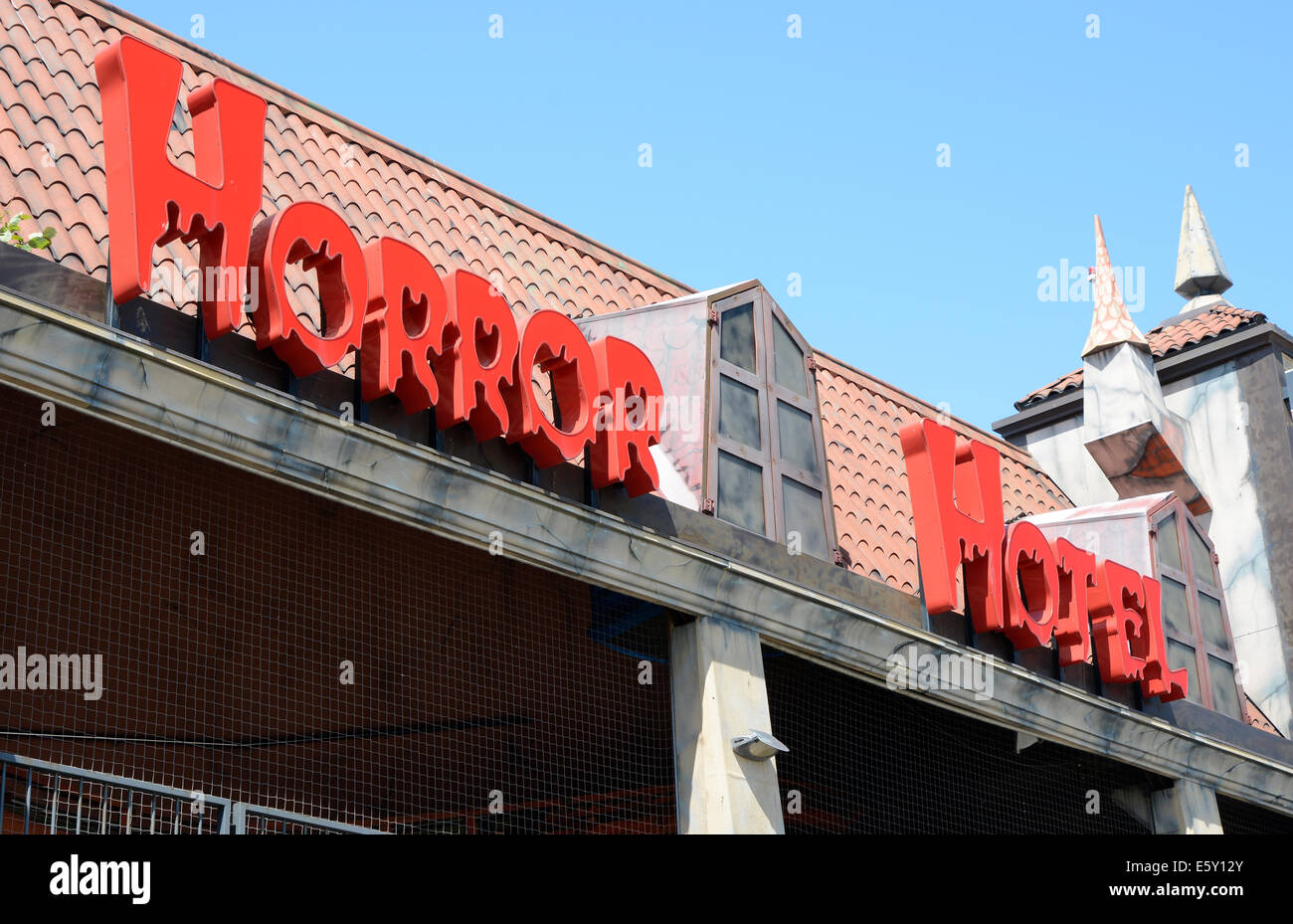 Horror Hotel Ghost Train ride on the Pier at Brighton. East Sussex ...