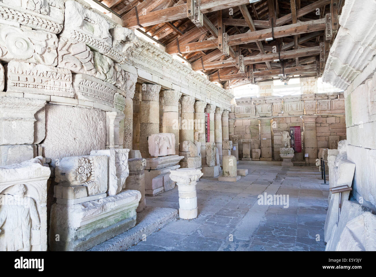 Preserved artifacts inside the Archaeological Museum Saintes Stock ...