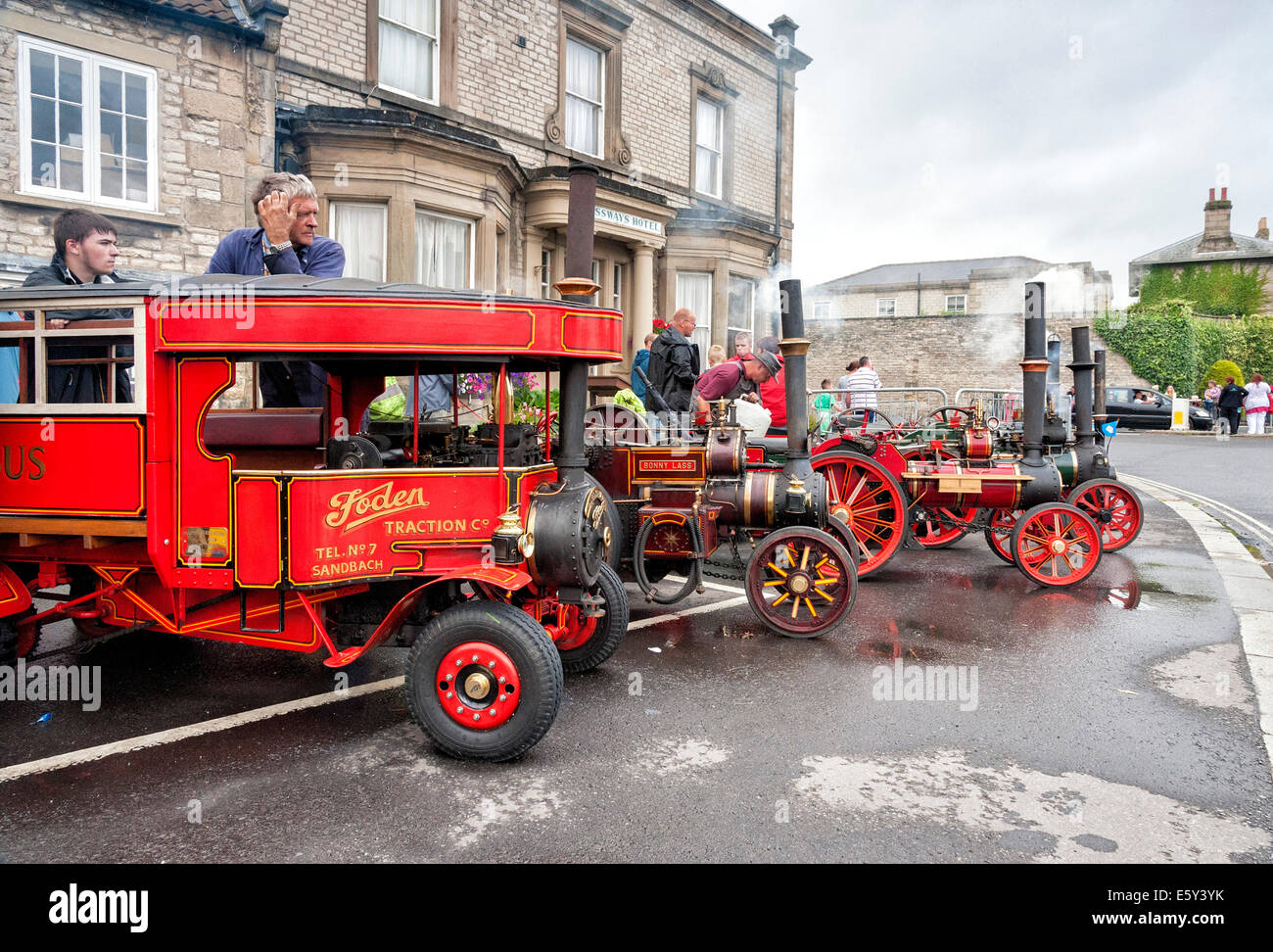 Scale replica traction engines on show at Pickering roundabout during ...