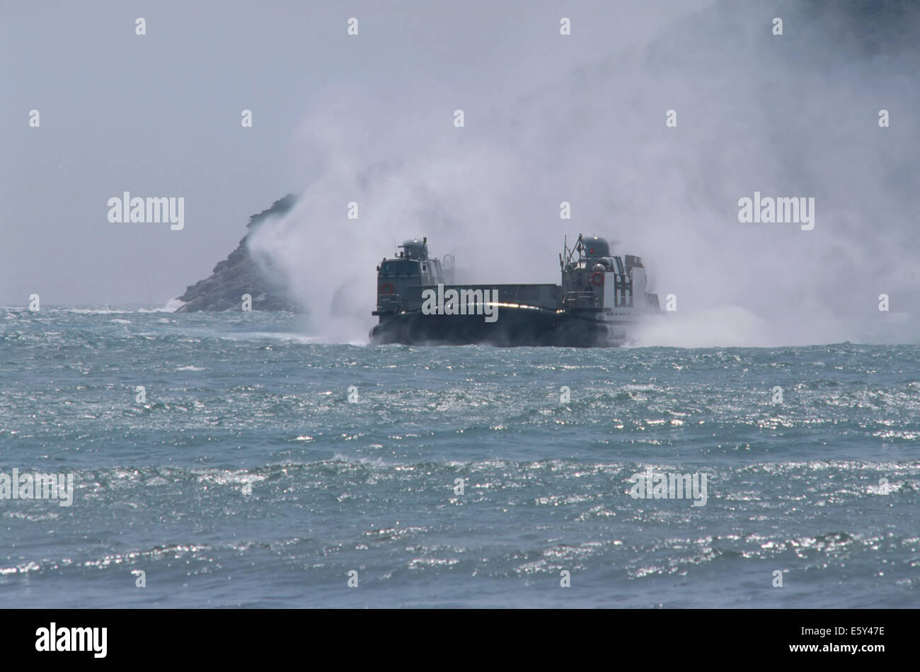 LCAC (Landing Craft Air Cushion) land near the Ploce harbour during ...