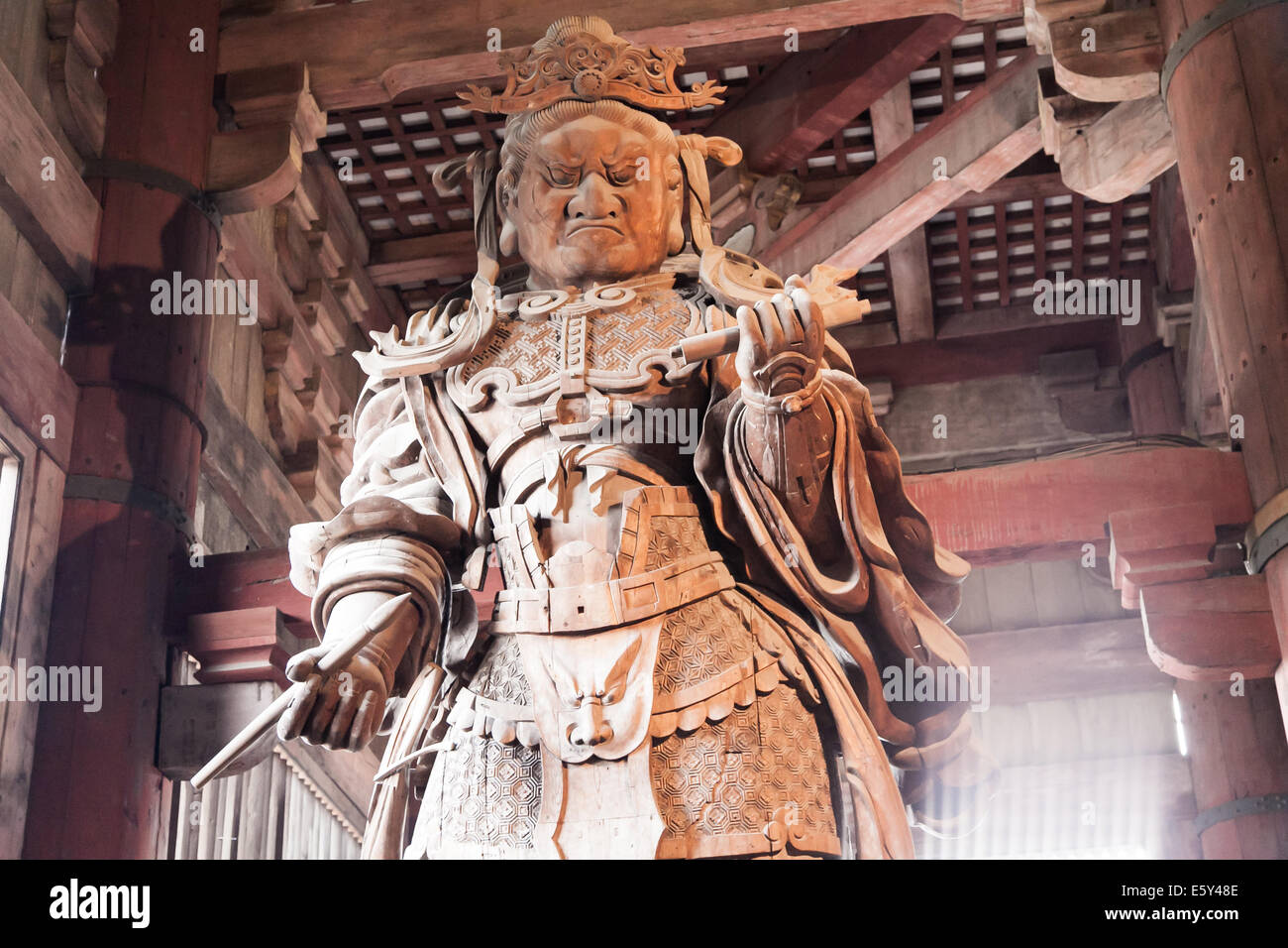 Giant japan warrior made fron wooden Stock Photo - Alamy