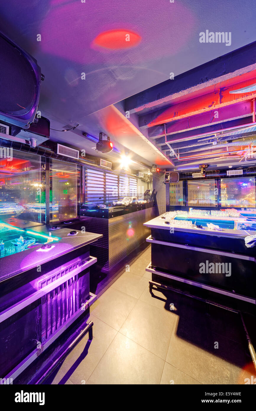 Interior of night club with vivid colors Stock Photo - Alamy