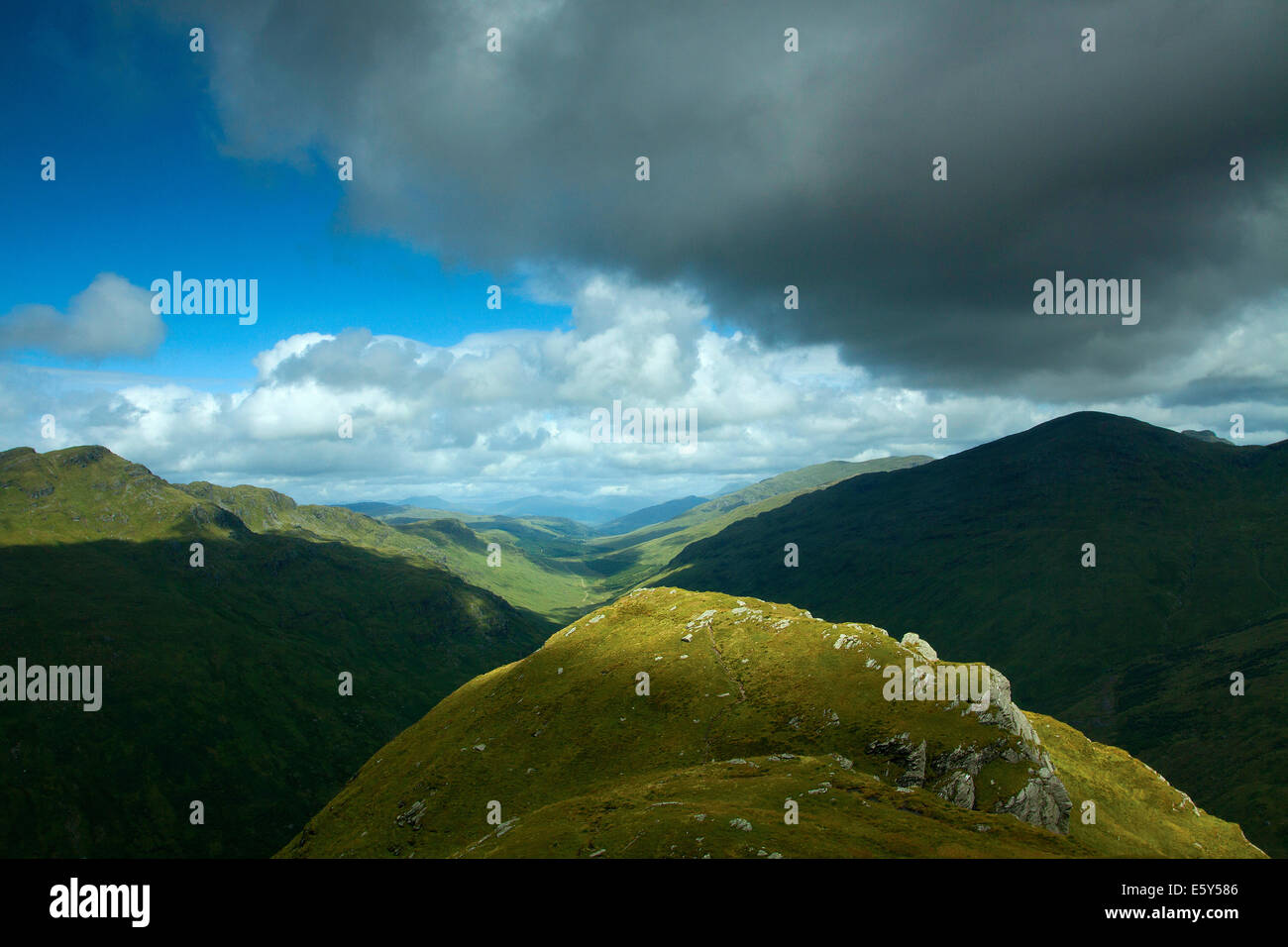 Glen Kinglas from Beinn an Lochain, the Arrochar Alps, Argyll & Bute ...