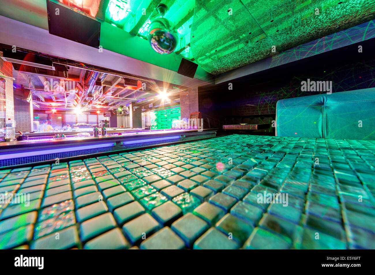 Interior of night club with vivid colors Stock Photo - Alamy