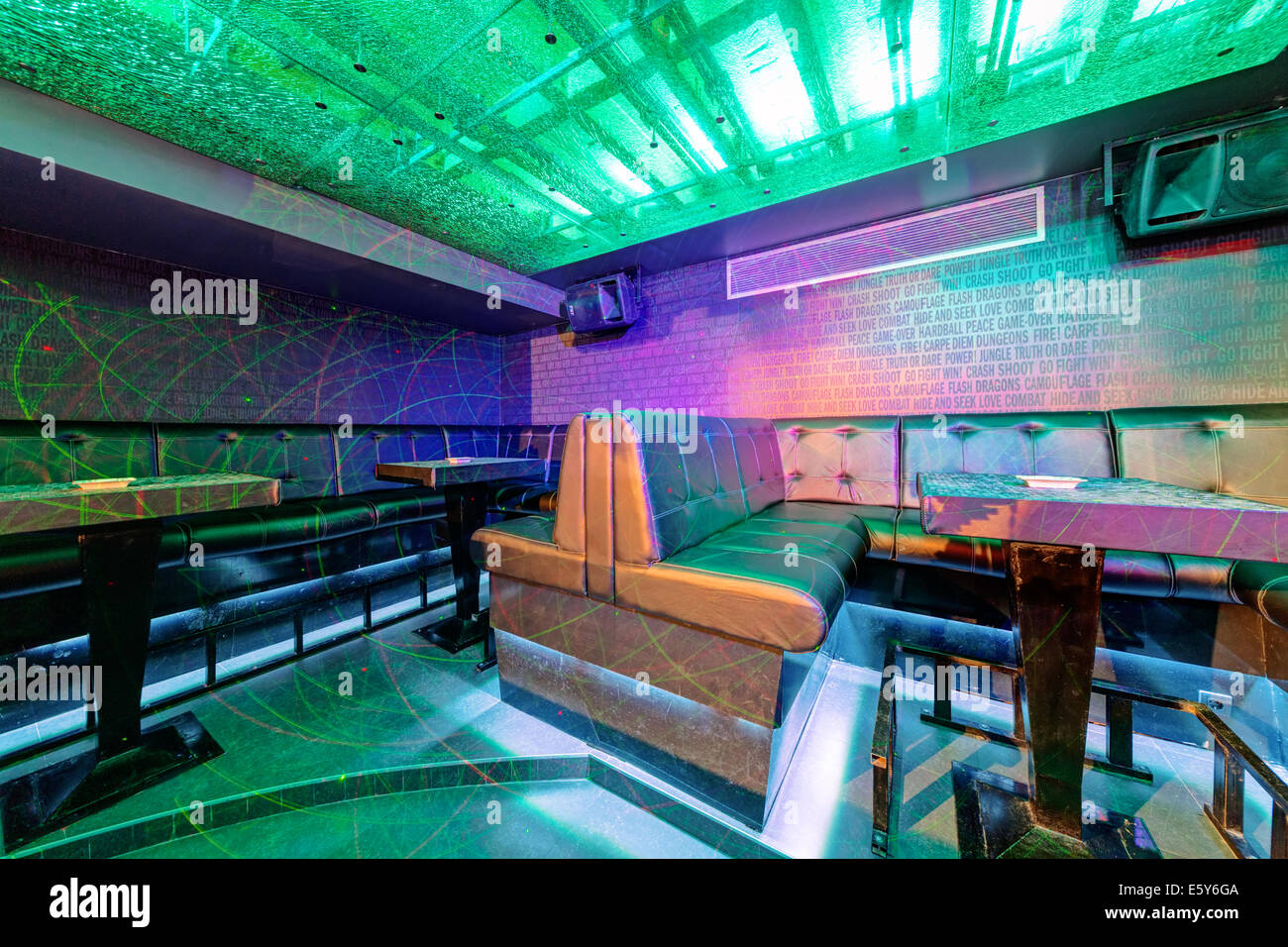 Interior of night club with vivid colors Stock Photo - Alamy