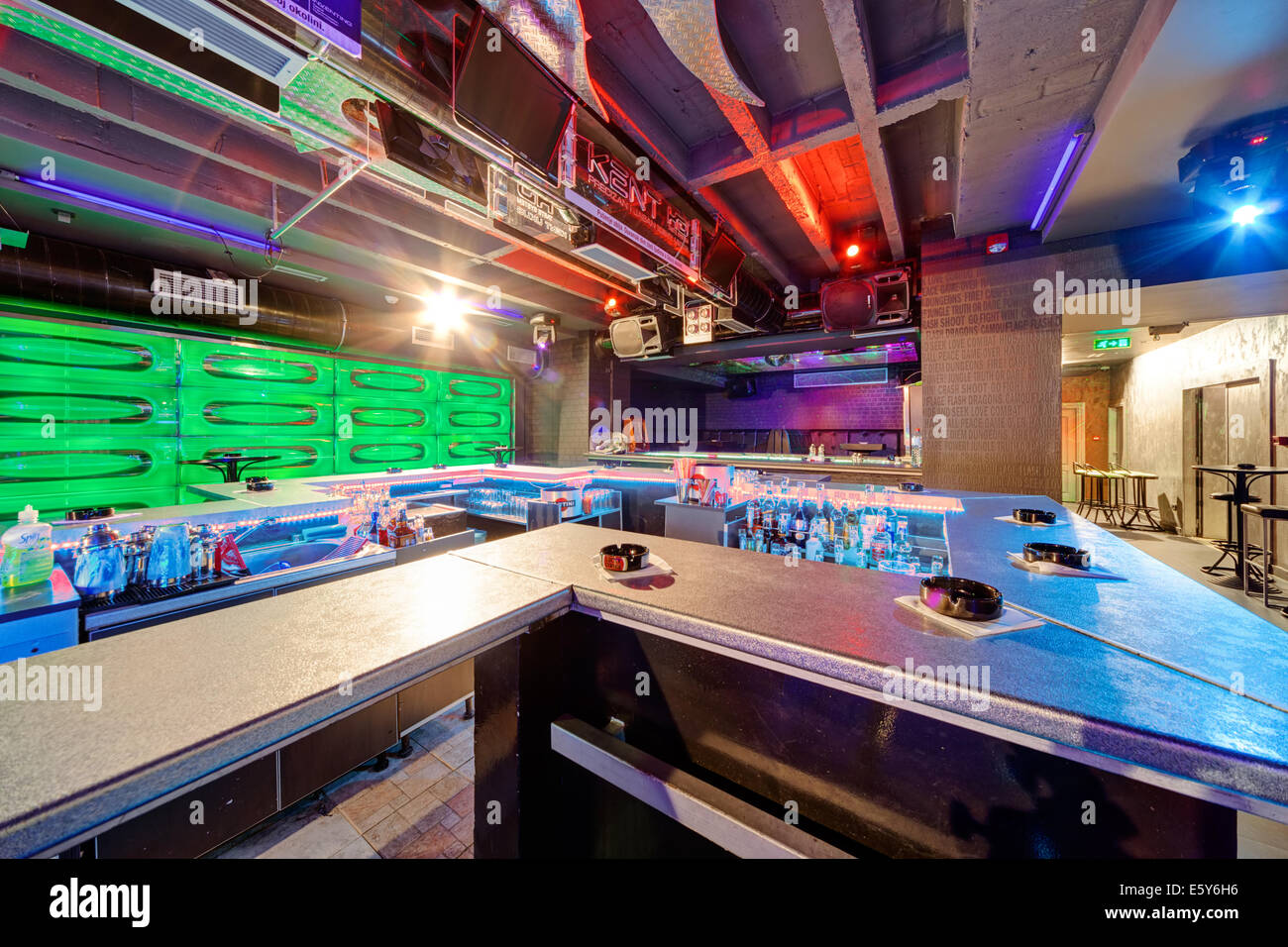 Interior of night club with vivid colors Stock Photo - Alamy