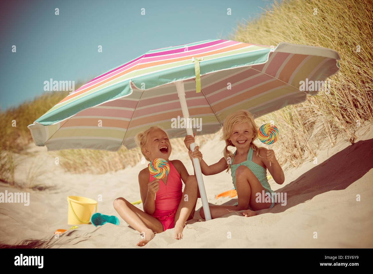 Girls at the Beach Stock Photo - Alamy
