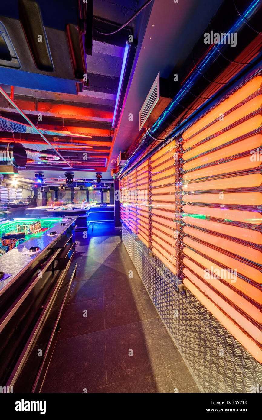 Interior of night club with vivid colors Stock Photo - Alamy