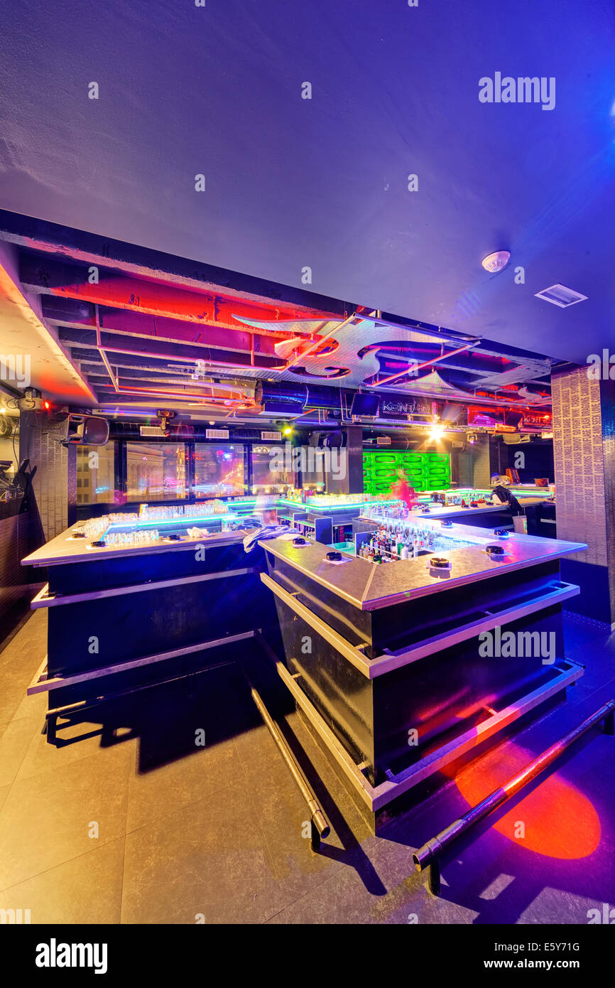 Interior of night club with vivid colors Stock Photo - Alamy