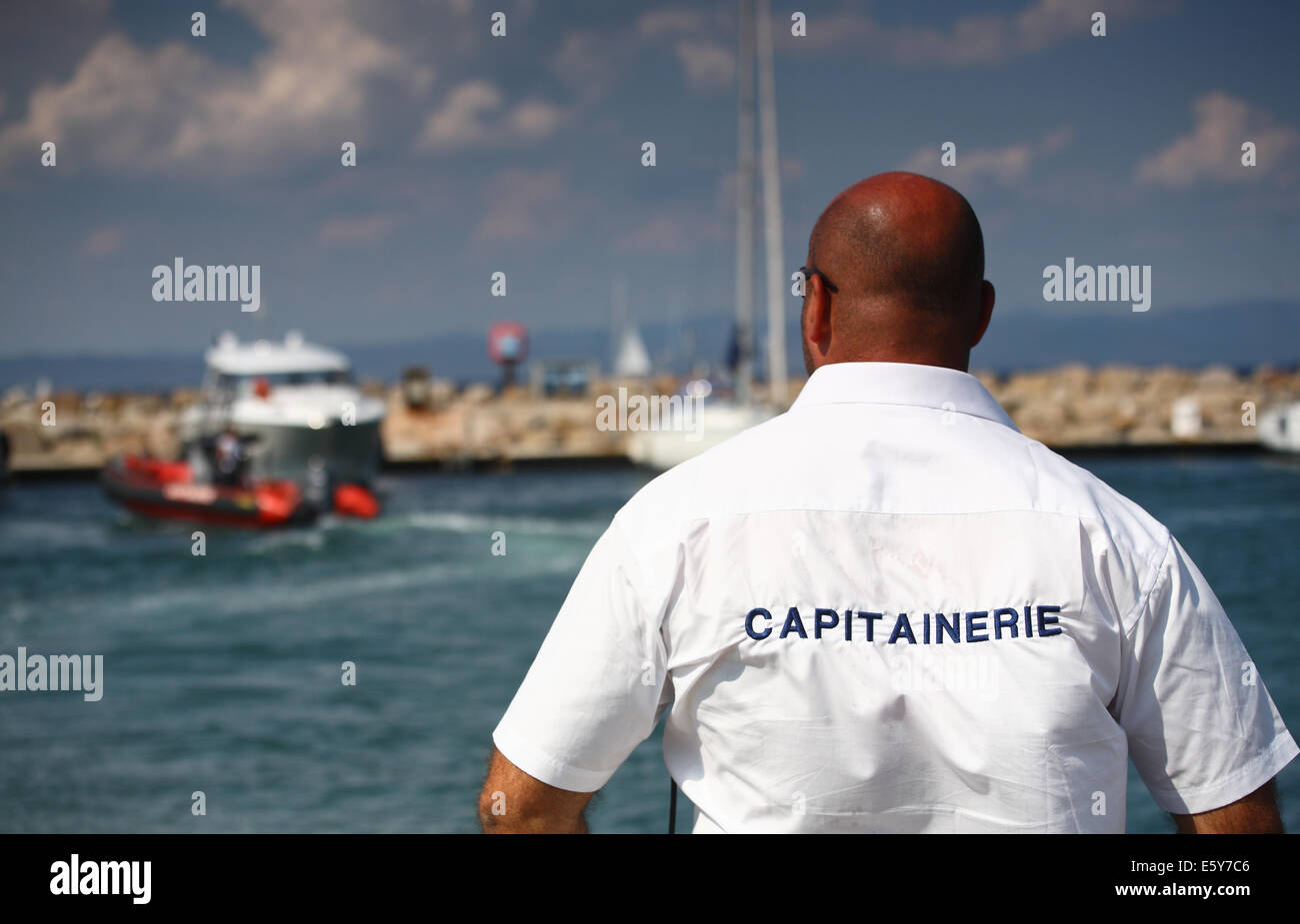 port manager at porquerolles, south of france Stock Photo - Alamy