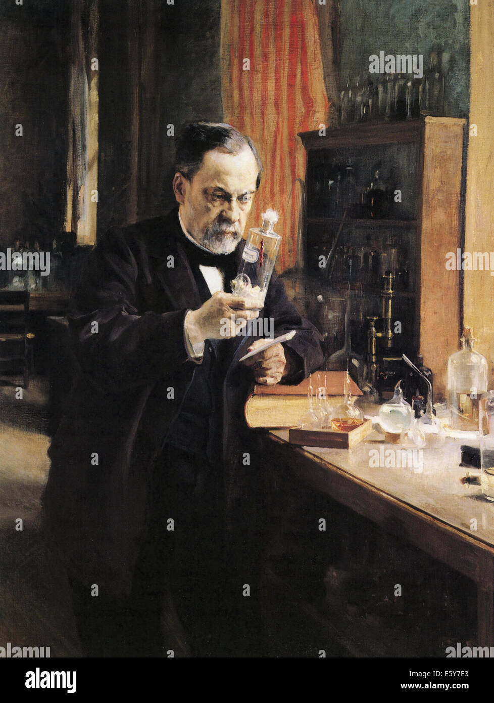 LOUIS PASTEUR (1822-1895) French chemist and microbiologist painted by ...