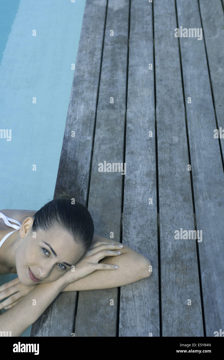 Woman in pool from above arms hi-res stock photography and images - Alamy