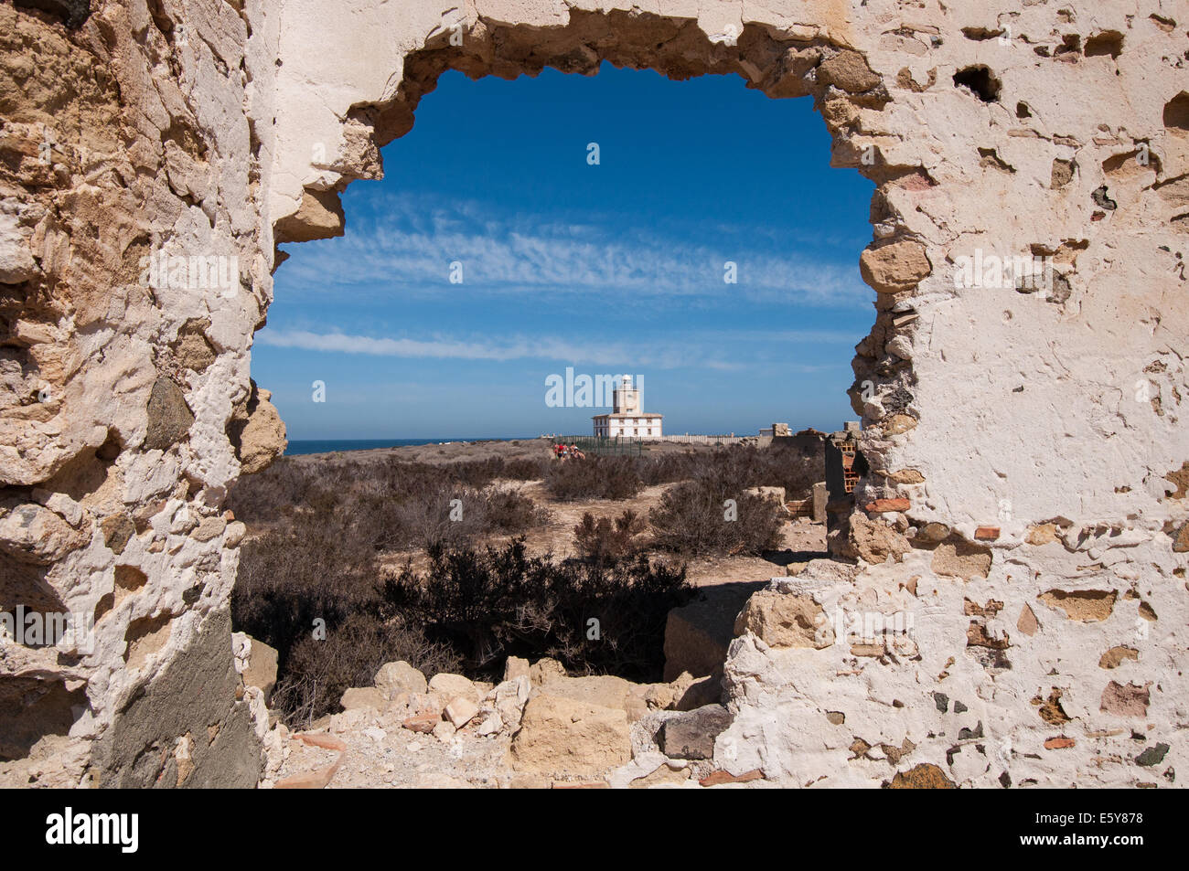 Lighthouse in the ruins Stock Photo - Alamy