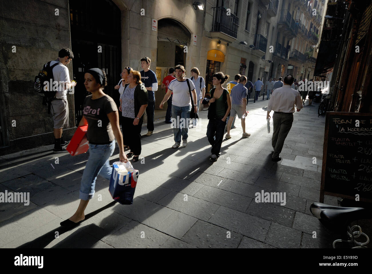 walking alley in Barcelona, Spain Stock Photo - Alamy