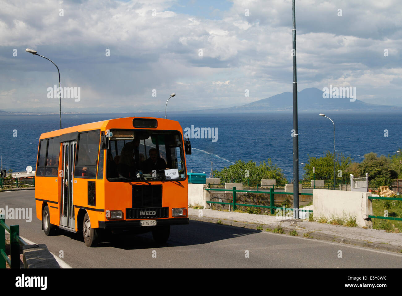 Italy - Campania - Capri bus with vesuvius - 2014 Stock Photo - Alamy