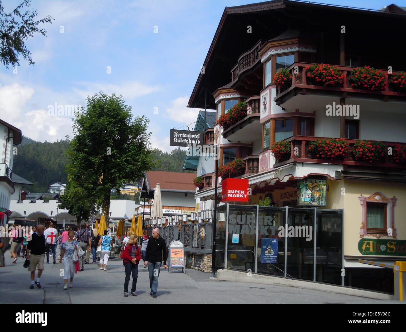 Scene from the Tyrolean village of Seefeld Olympia July 2014 Stock ...