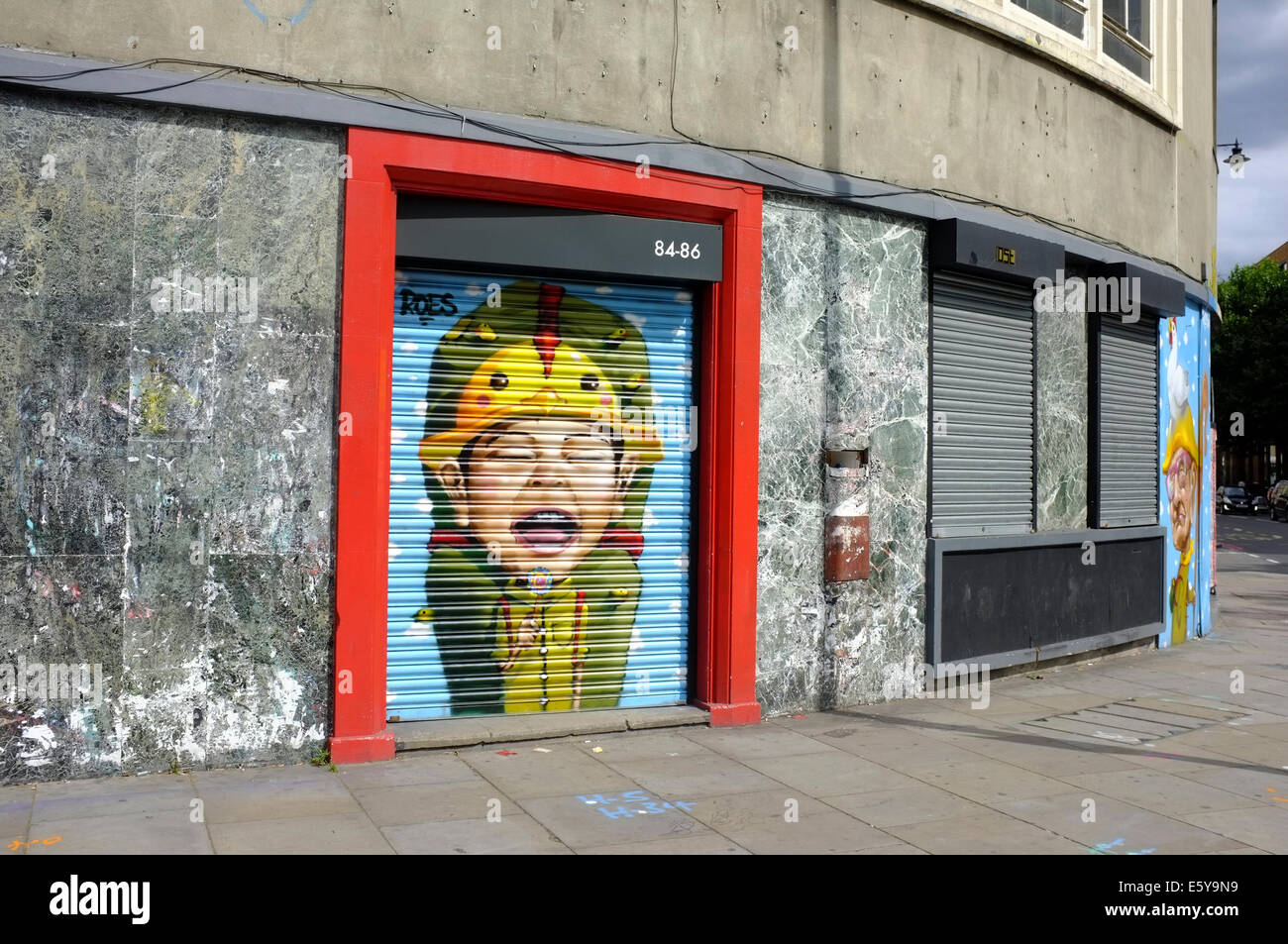 Graffiti on door shutter by street artist called Roes Stock Photo - Alamy