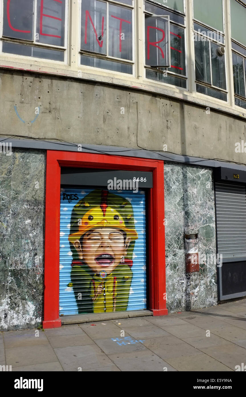 Graffiti on door shutter by street artist called Roes Stock Photo - Alamy