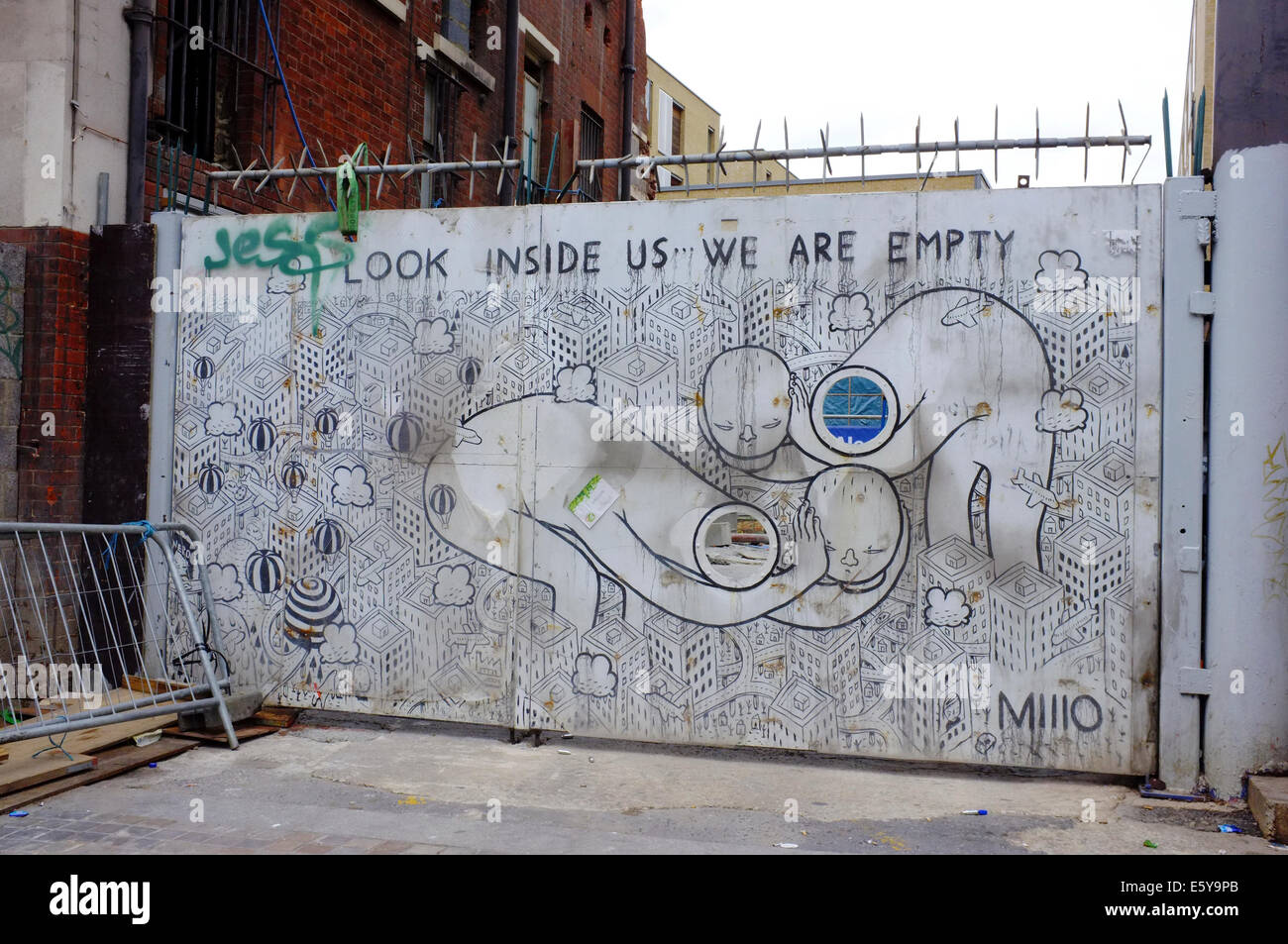 Graffiti Art on Gates in East London Stock Photo - Alamy