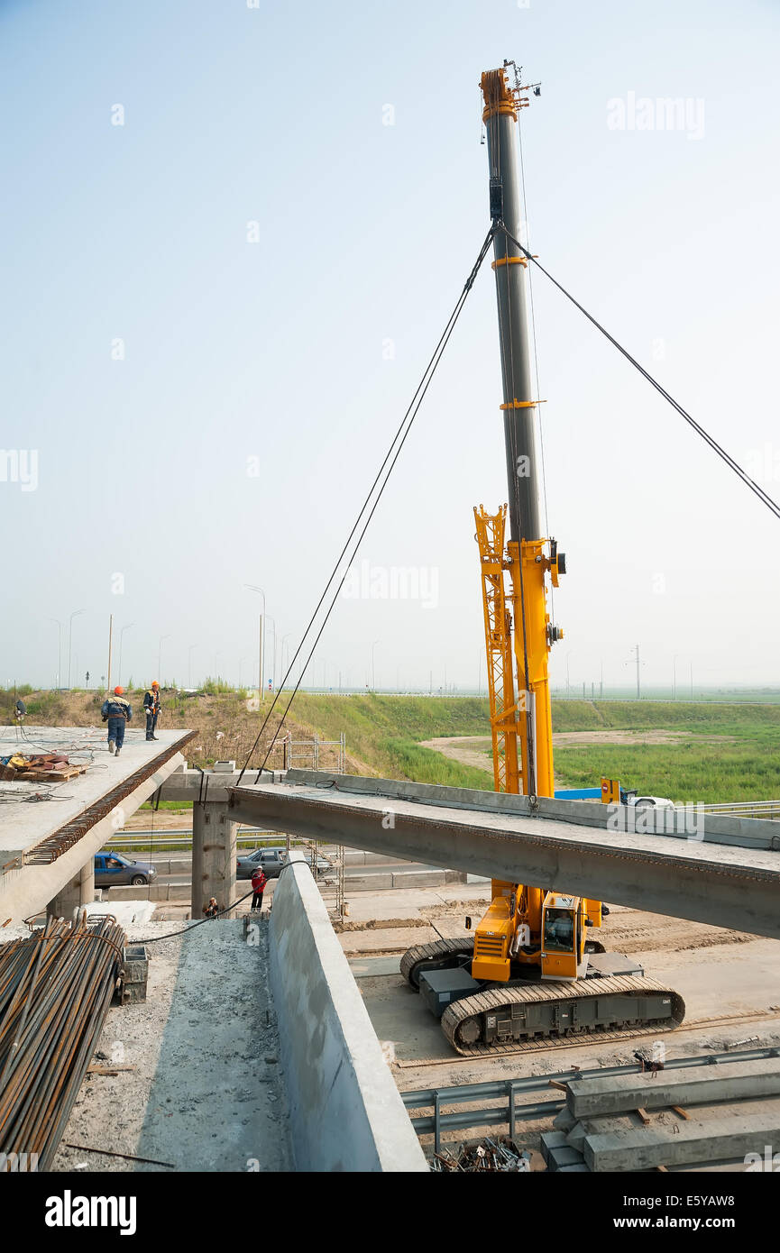 process of bridge construction to pass through it motorways Stock Photo ...