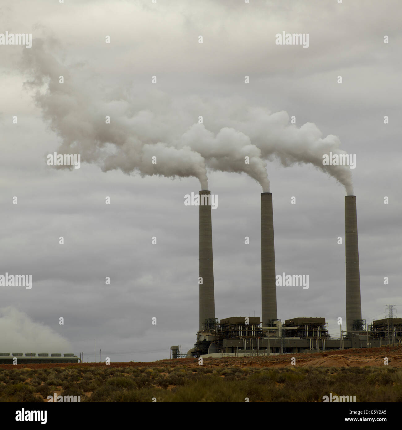 Smoke emerging from chimney stacks, Arizona, USA Stock Photo - Alamy