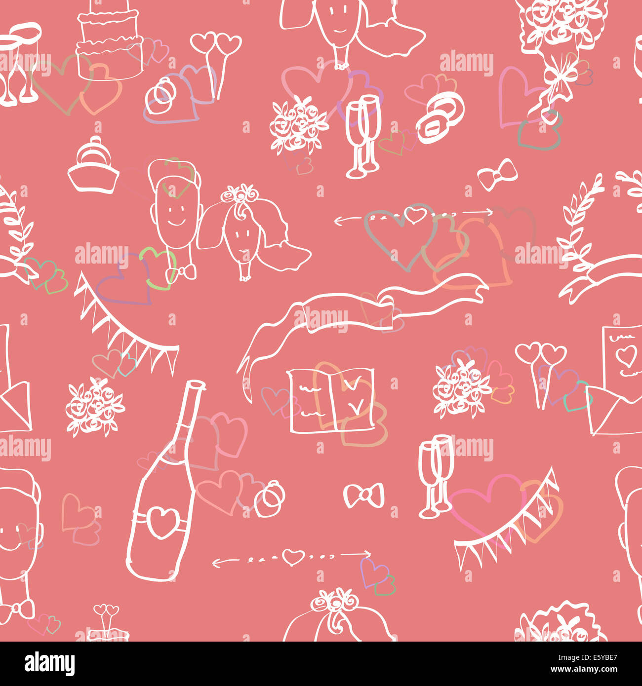 Seamless background with the wedding pictures with people and ac Stock ...