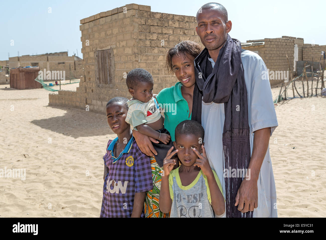Family scene, Village of Peulh aka Fulani, Senegal Stock Photo - Alamy