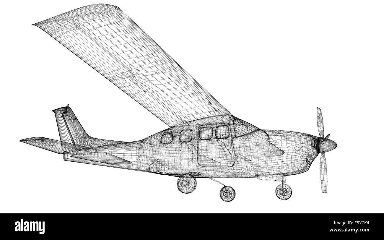 Small Airplane , model body structure, wire model Stock Photo - Alamy
