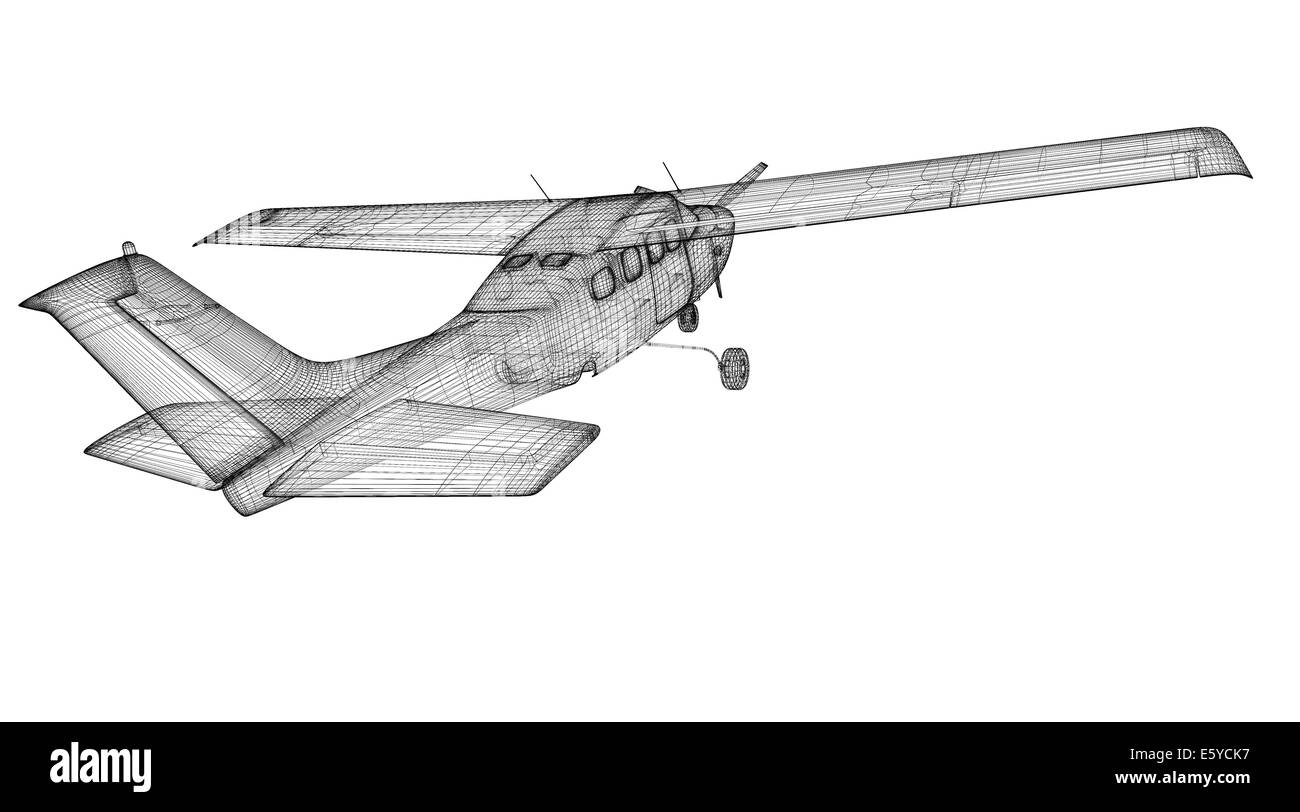 Small Airplane , model body structure, wire model Stock Photo - Alamy