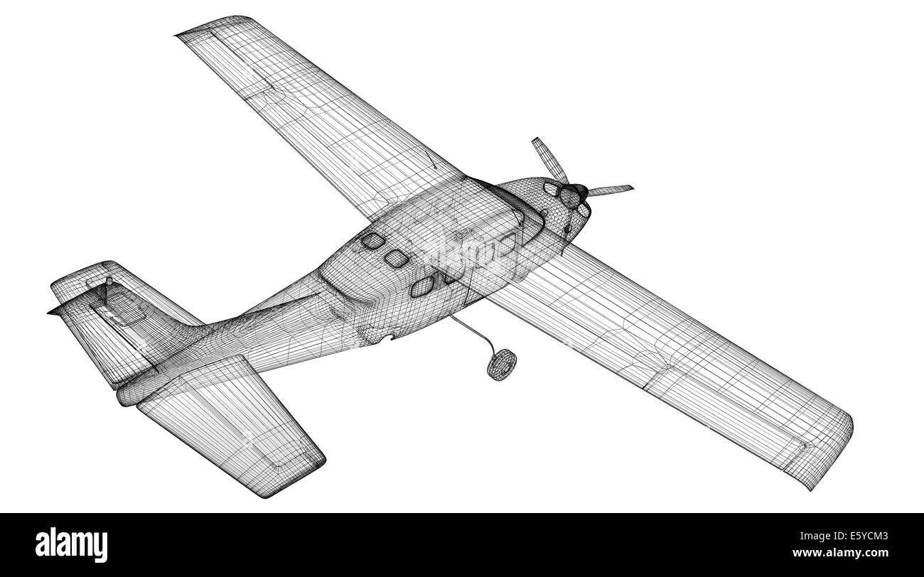 Small Airplane , model body structure, wire model Stock Photo - Alamy