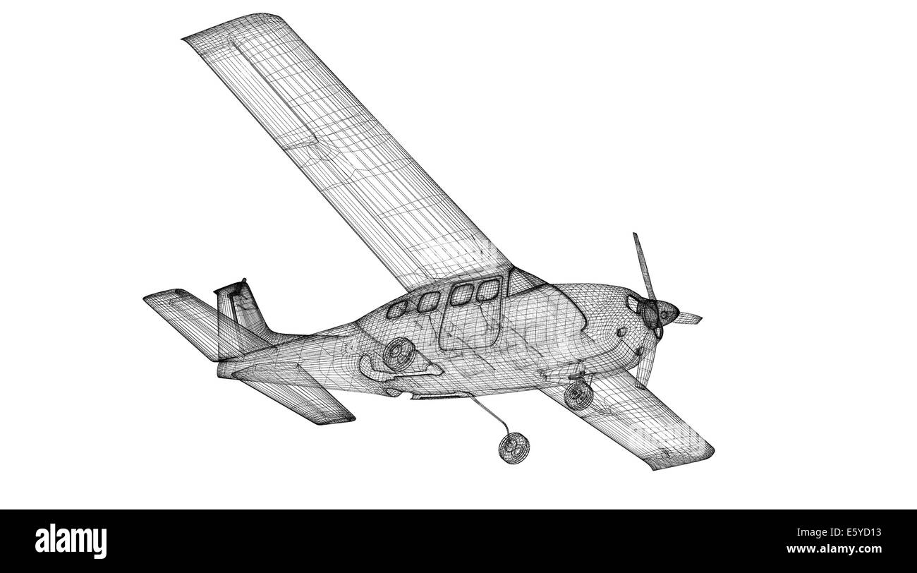 Small Airplane , model body structure, wire model Stock Photo - Alamy