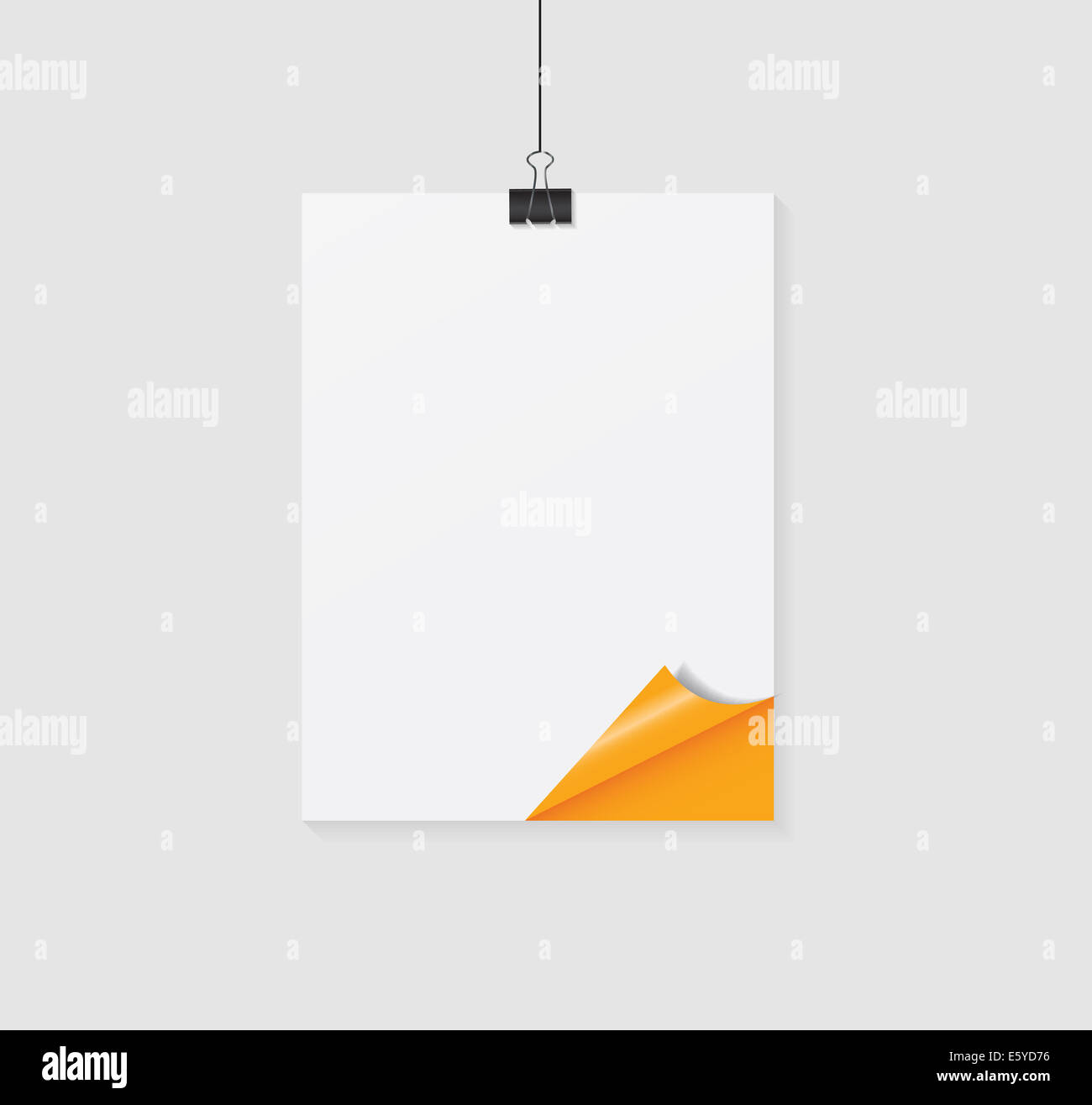 White Blank Page with Clip Vector Illustration Stock Photo - Alamy