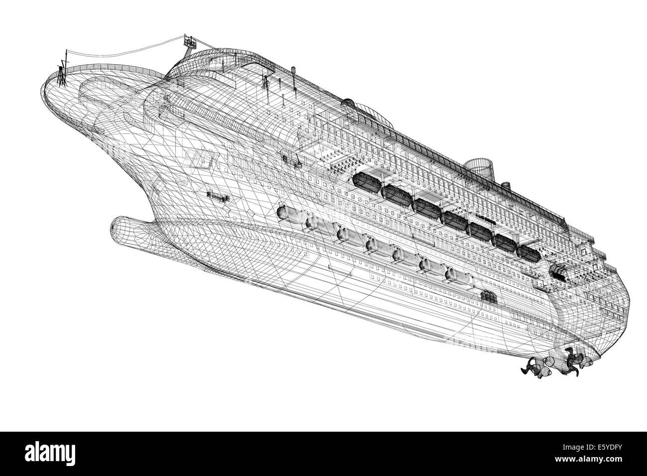 cruise liner, ship, body structure, wire model Stock Photo - Alamy