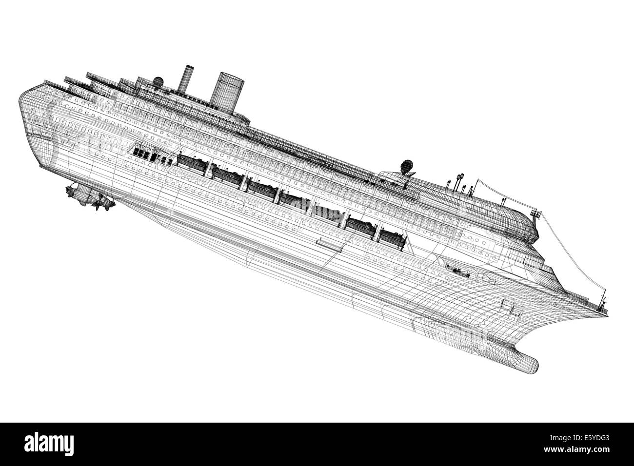 cruise liner, ship, body structure, wire model Stock Photo - Alamy
