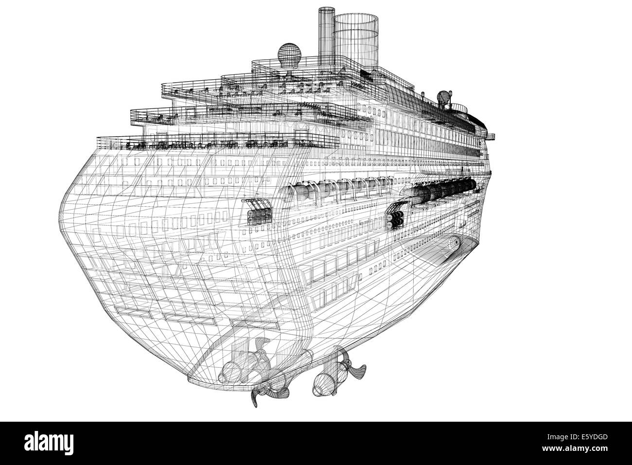 cruise liner, ship, body structure, wire model Stock Photo - Alamy