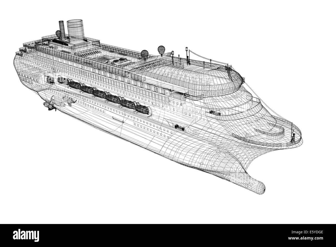 cruise liner, ship, body structure, wire model Stock Photo - Alamy