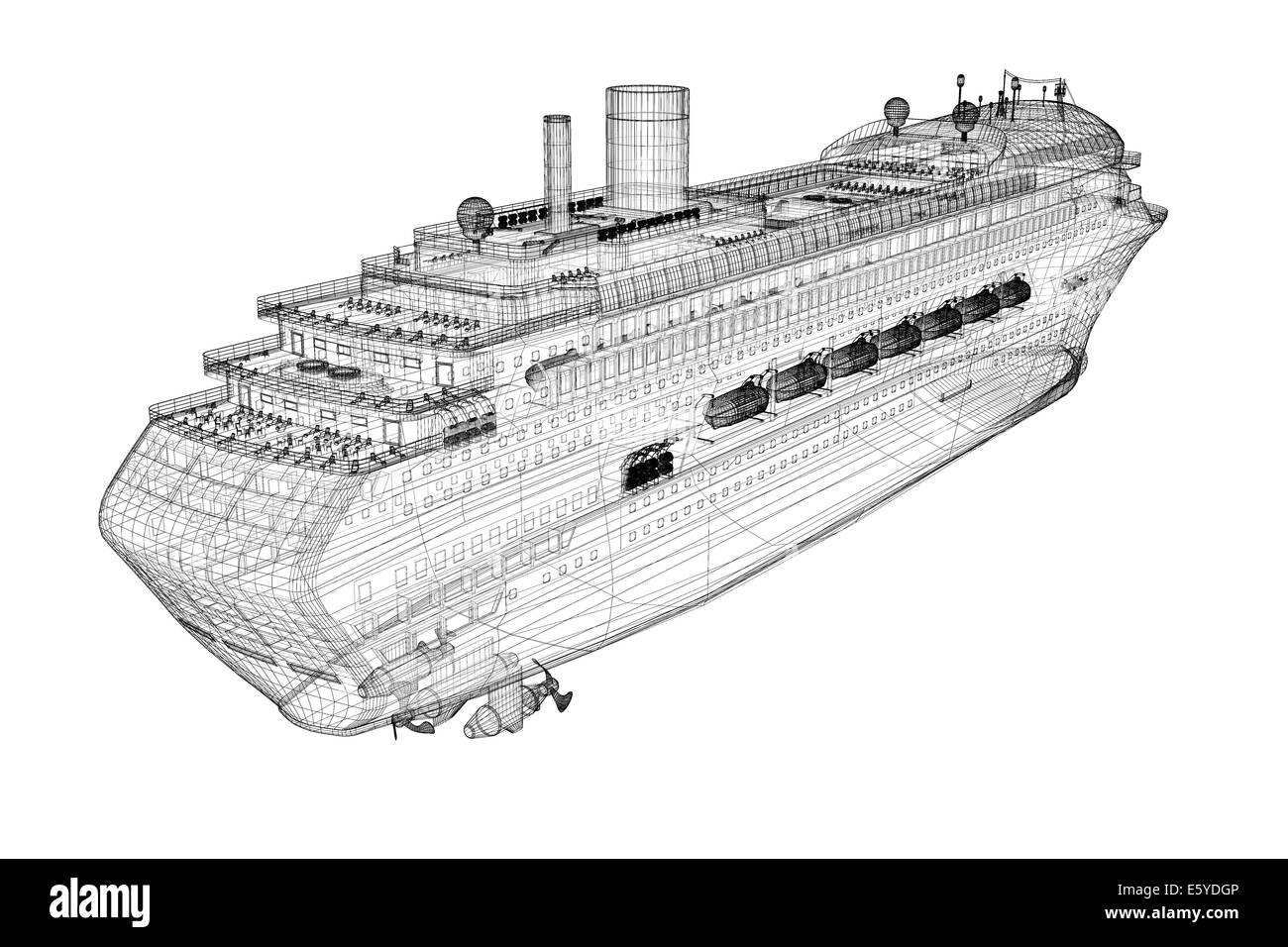 cruise liner, ship, body structure, wire model Stock Photo - Alamy