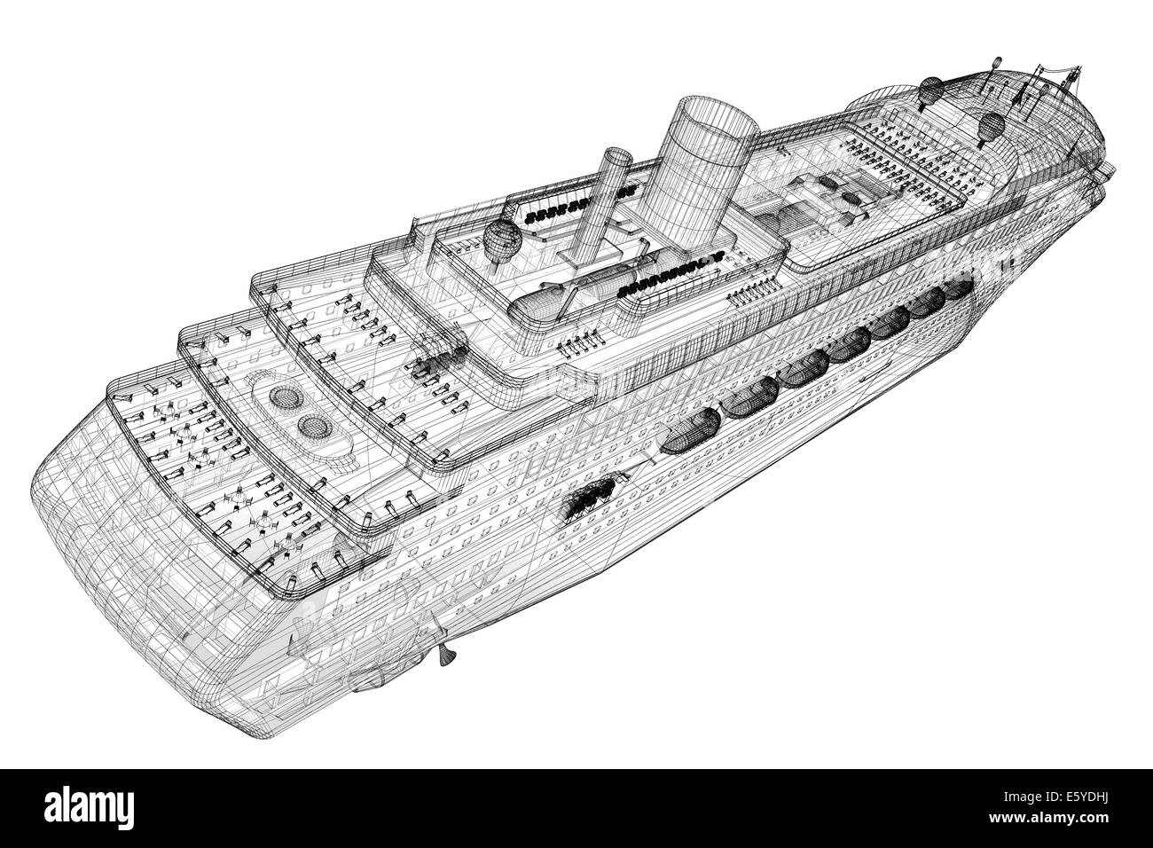 cruise liner, ship, body structure, wire model Stock Photo - Alamy