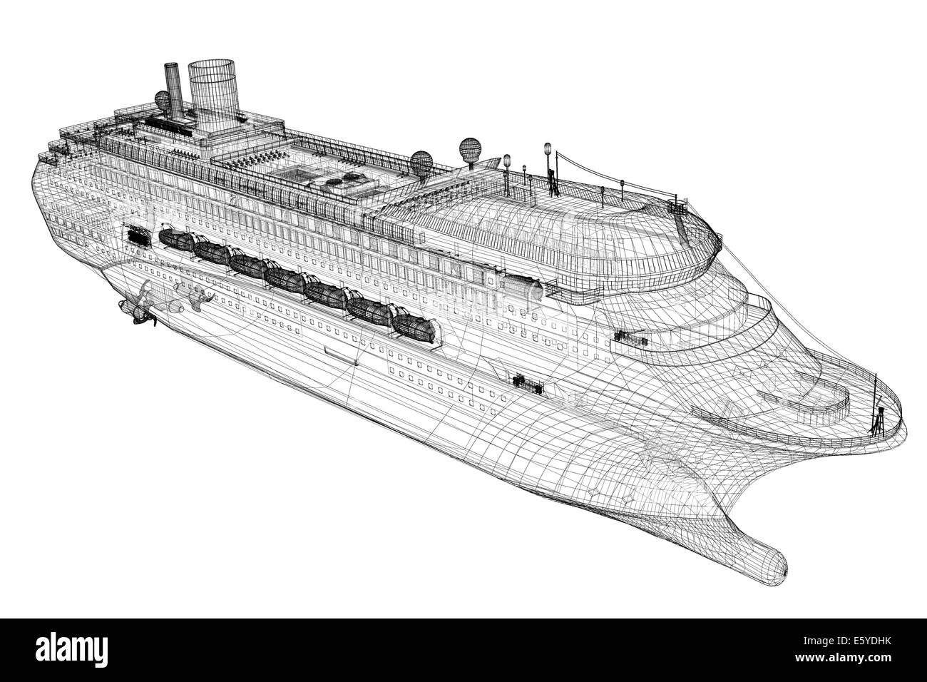 cruise liner, ship, body structure, wire model Stock Photo - Alamy
