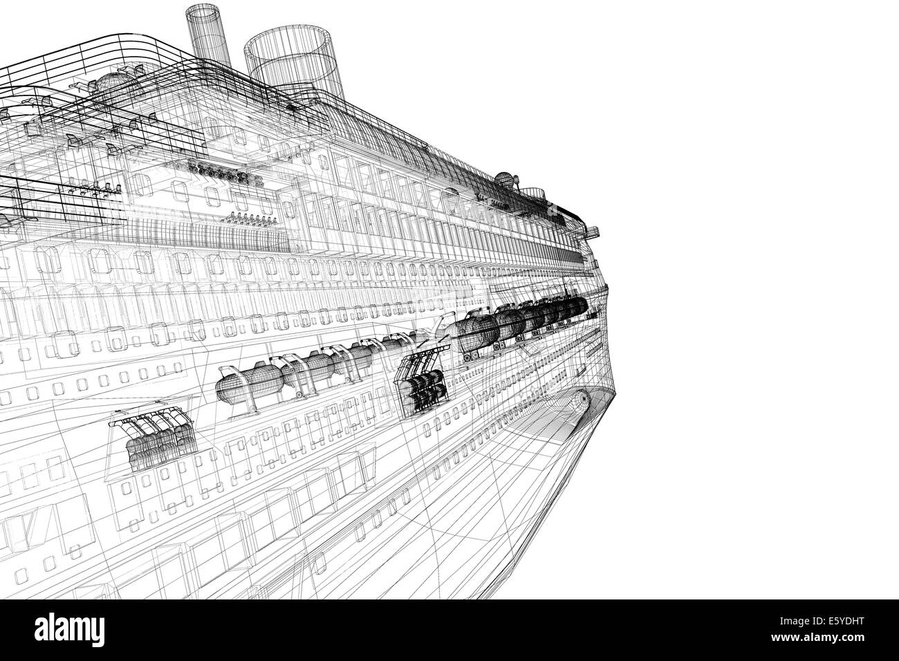 cruise liner, ship, body structure, wire model Stock Photo - Alamy